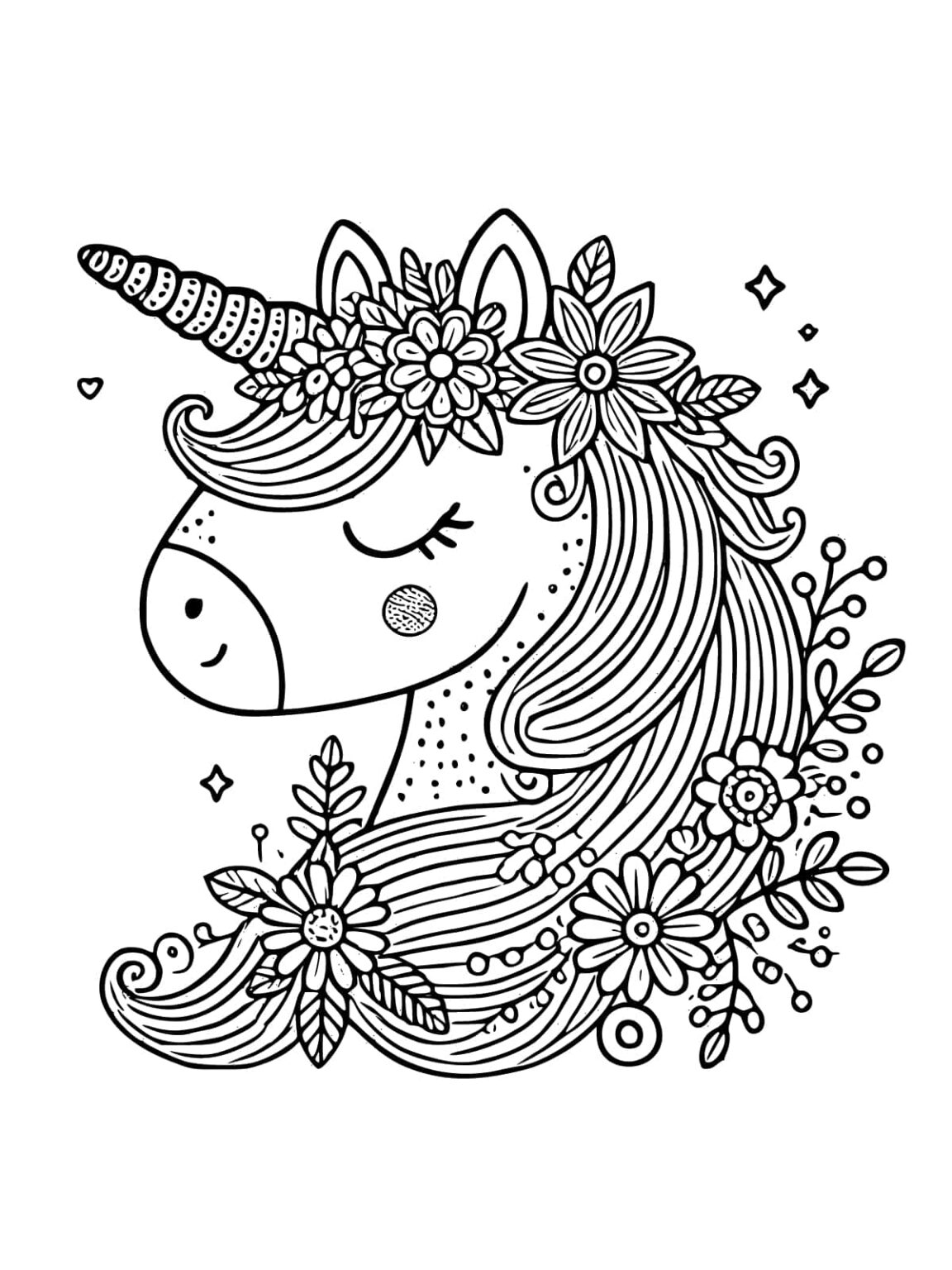 Newest Unicorn Head Coloring Pages Free Printable Newest Unicorn Head Coloring Pages Free Printable